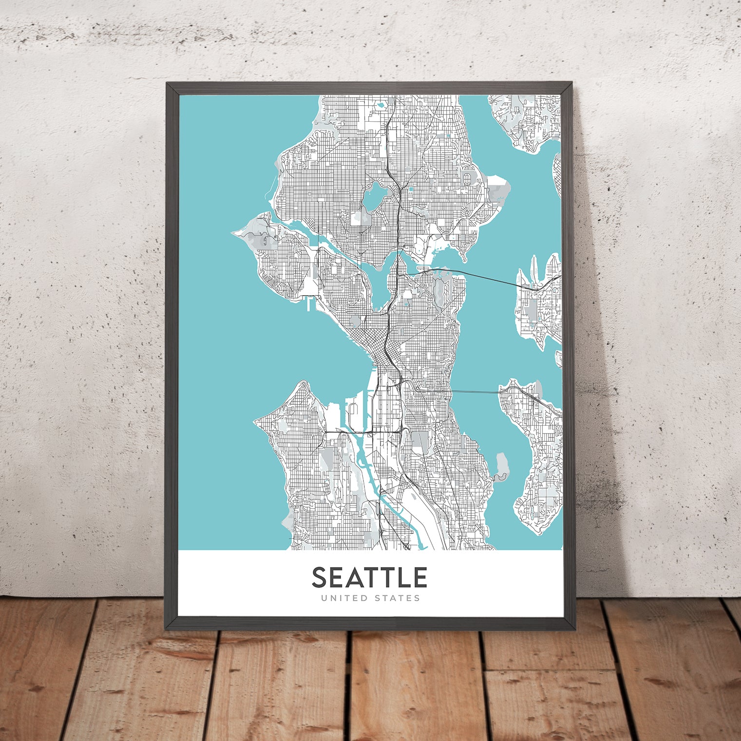 Modern City Map of Seattle, WA: Capitol Hill, Queen Anne, Belltown, Pi ...