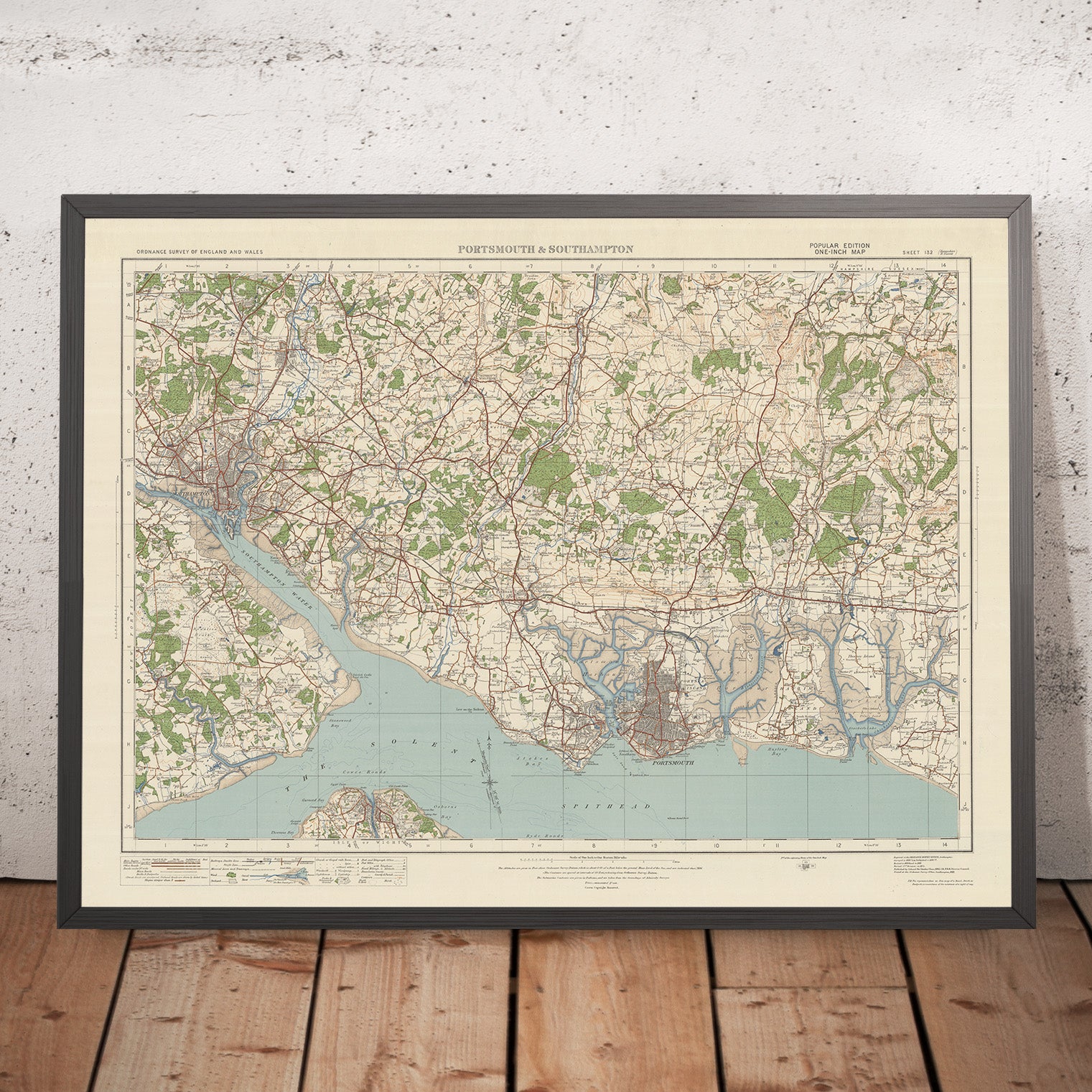 Old Ordnance Survey Map, Sheet 132 - Portsmouth & Southampton, 1925: E ...