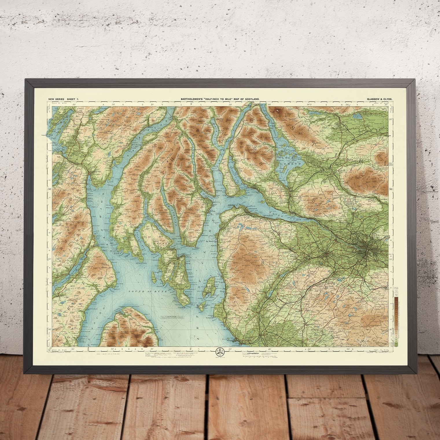 Old OS Map of Glasgow & Clyde by Bartholomew, 1901: Loch Lomond, Firth ...