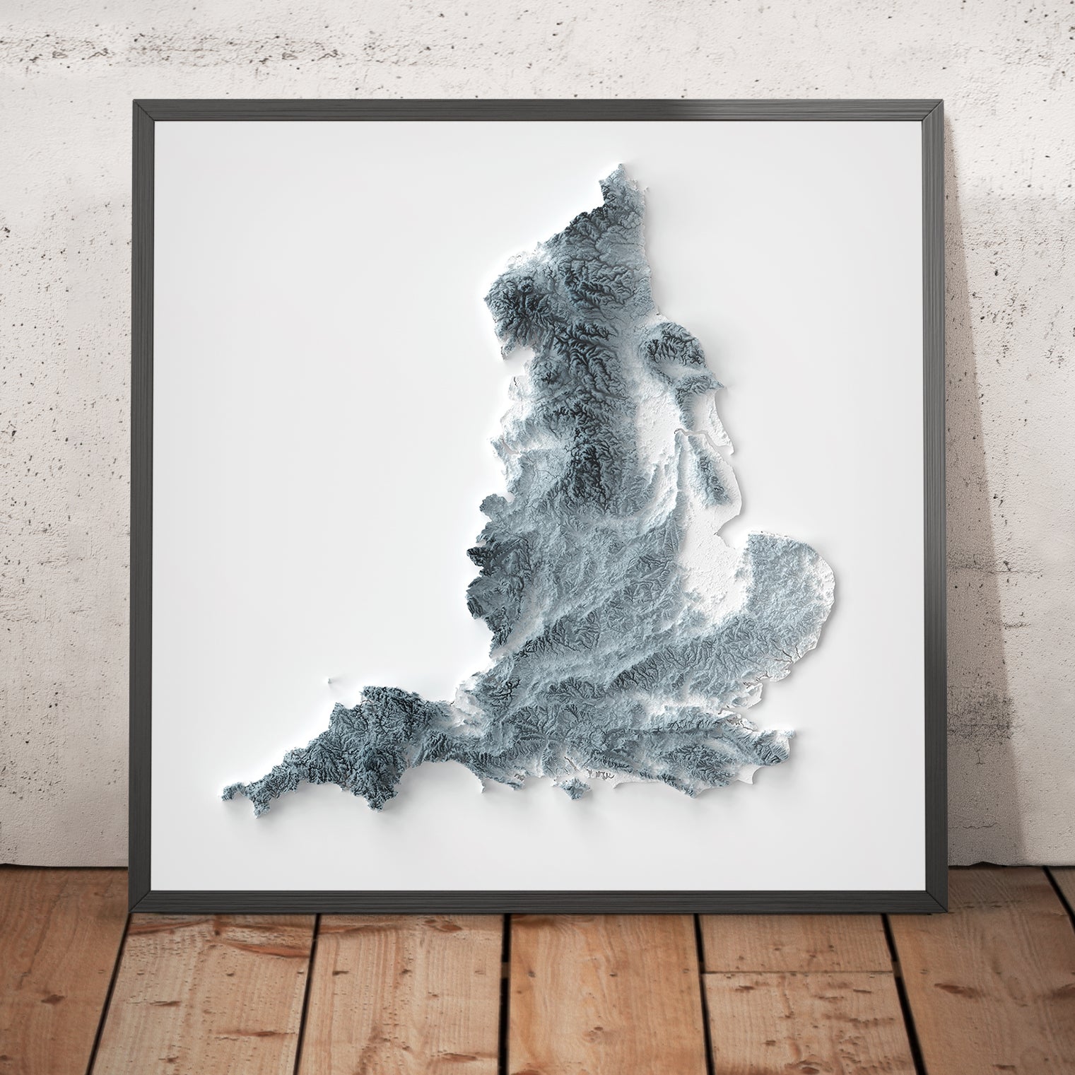 England Topographic 3D Relief Map – The Unique Maps Co.