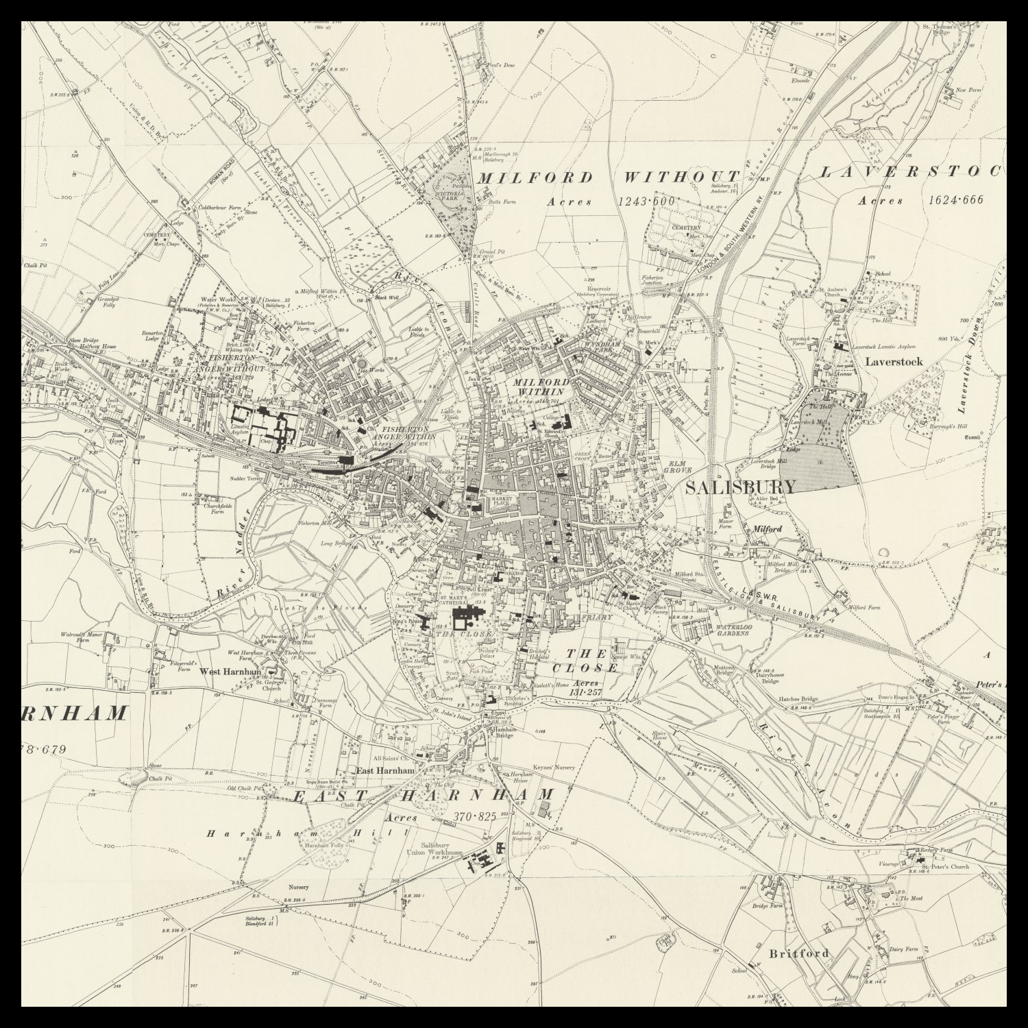 Personalised Old Map of Salisbury – The Unique Maps Co.