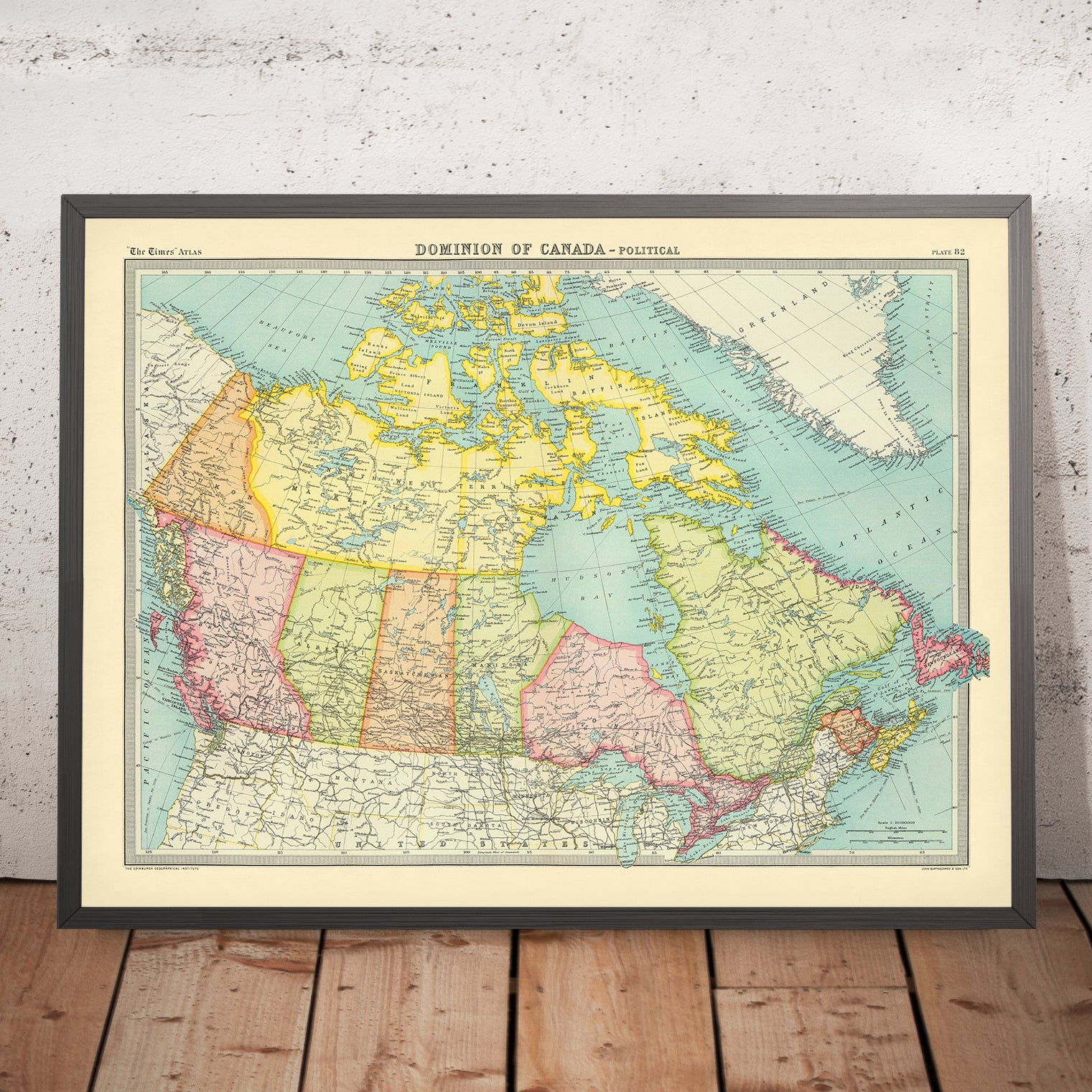 Old Map of the Dominion of Canada, 1922: Great Lakes, Rocky Mountains ...