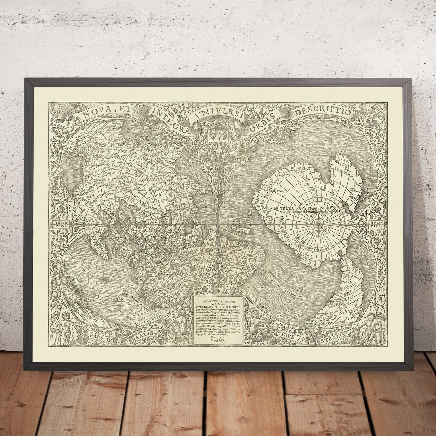 Old Double Cordiform Magellanic World Map by Oronce Fine, 1531: Magell ...
