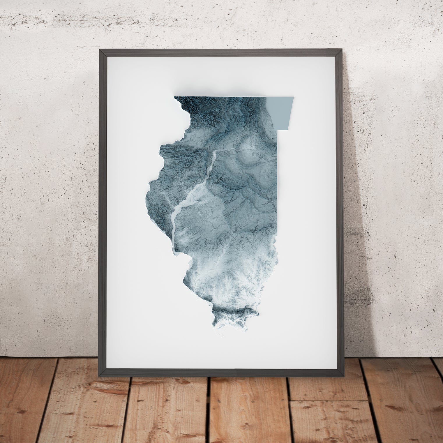 Illinois Topographic 3D Relief Map – The Unique Maps Co.
