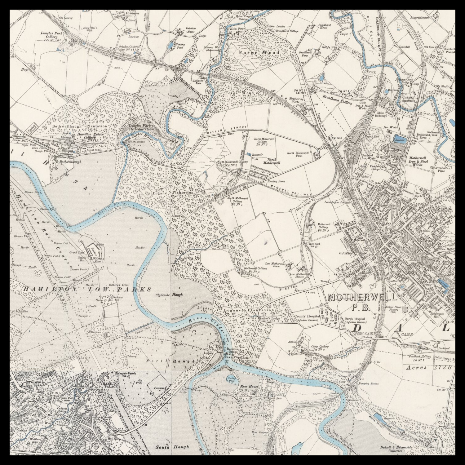 Personalised Old Map of Hamilton – The Unique Maps Co.