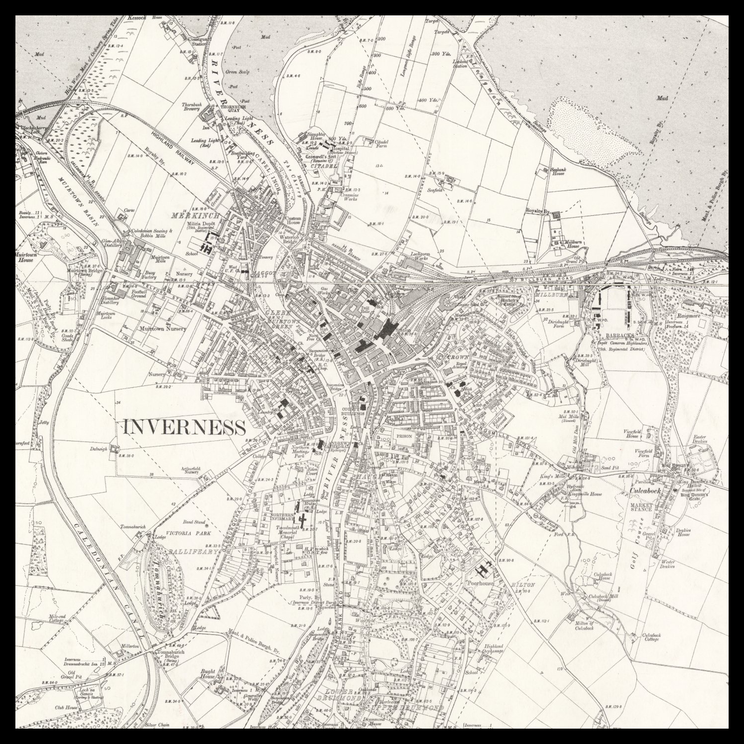 Personalised Old Map of Inverness – The Unique Maps Co.