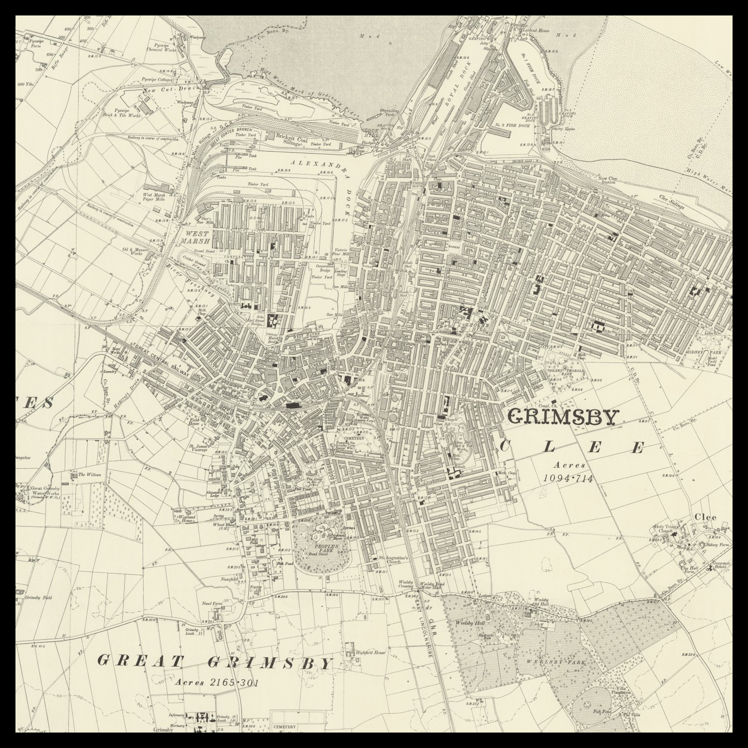 Personalised Old Map of Grimsby – The Unique Maps Co.