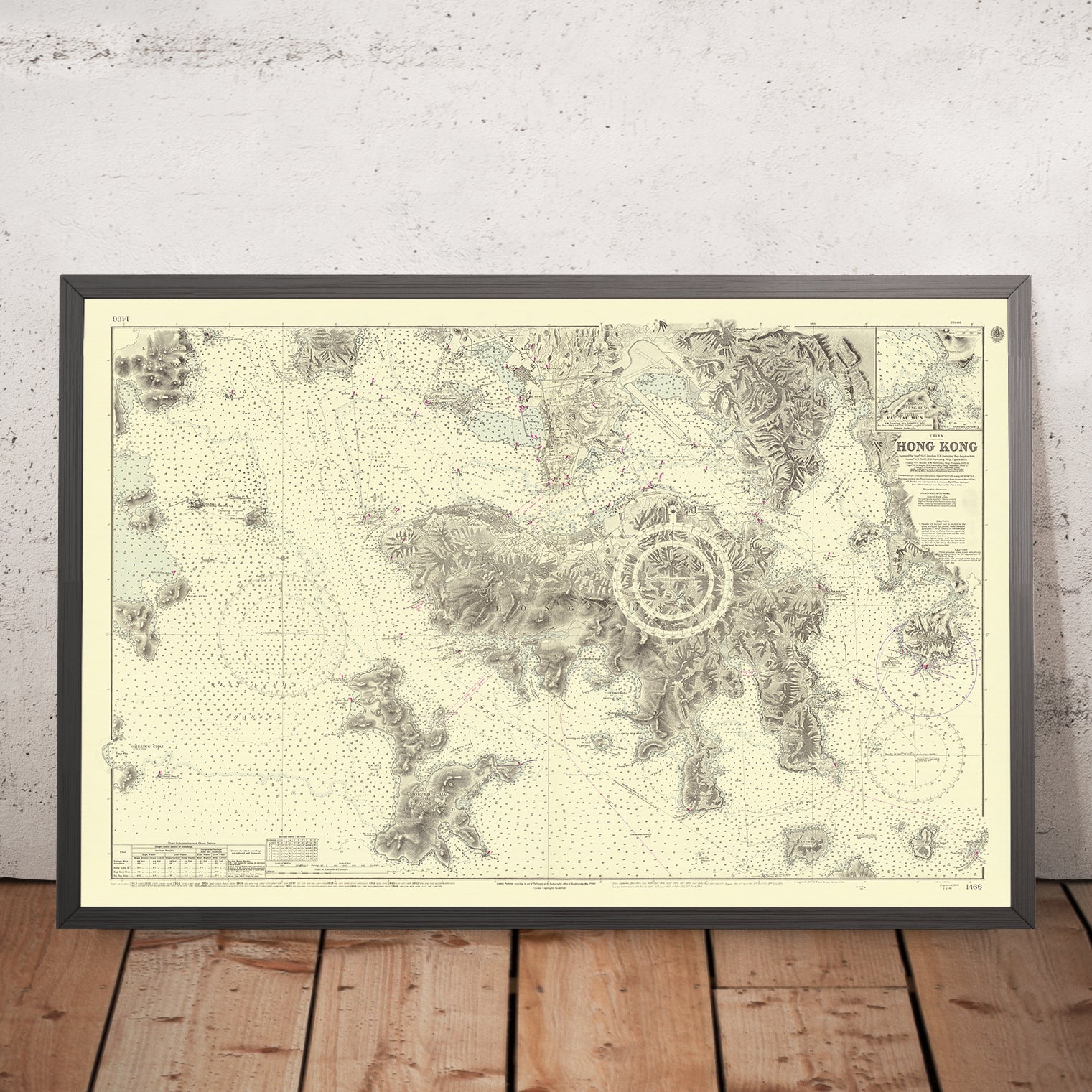 Old Hong Kong Nautical Chart by Belcher, 1953: Victoria Harbour, Kowlo ...