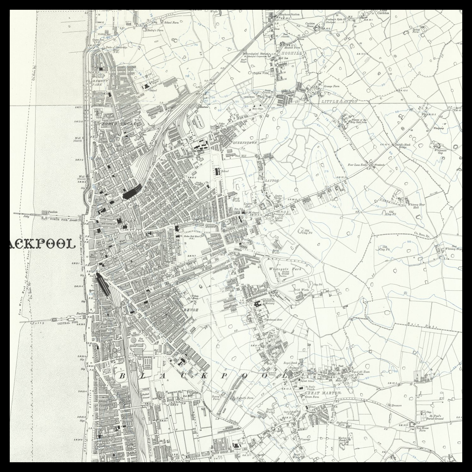 Personalised Old Map of Blackpool – The Unique Maps Co.