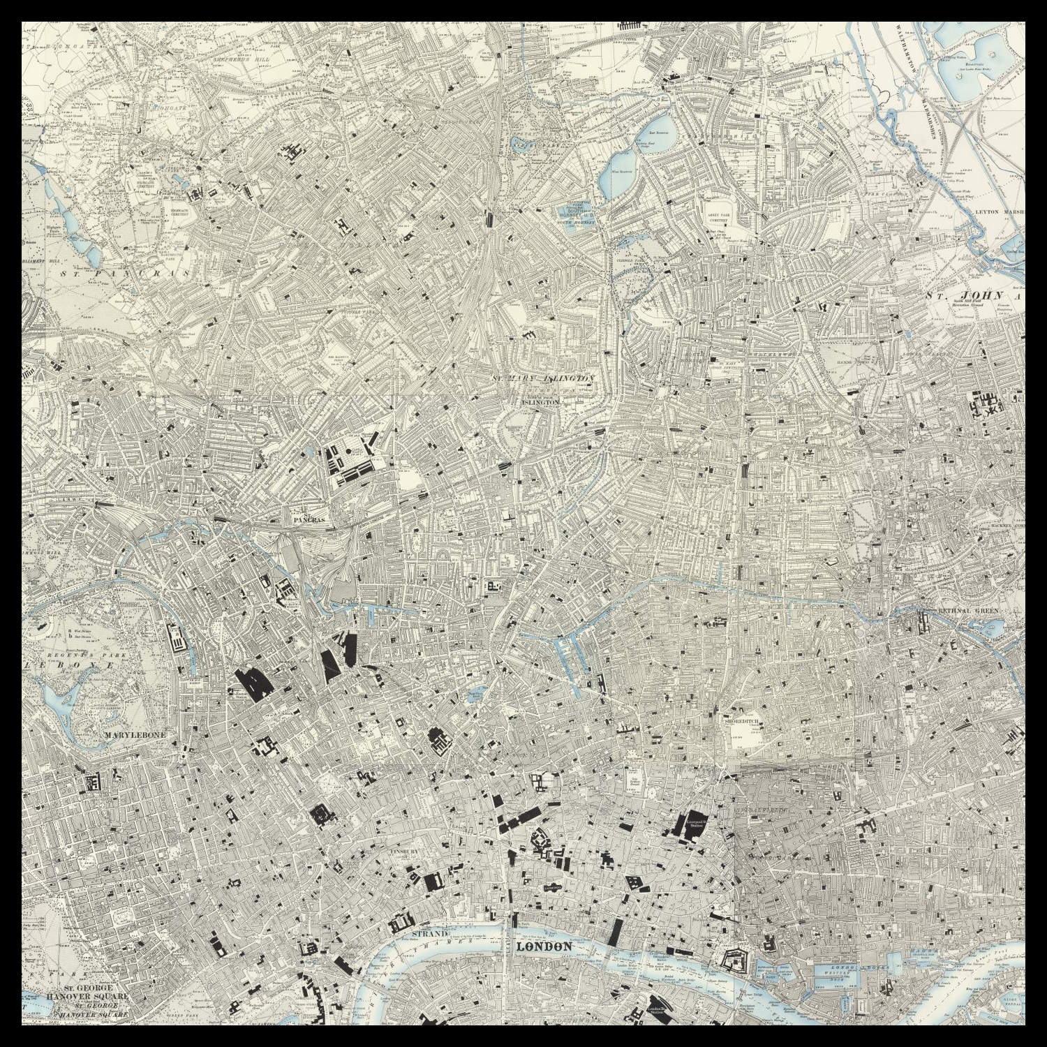 Personalised Old Map of Islington – The Unique Maps Co.