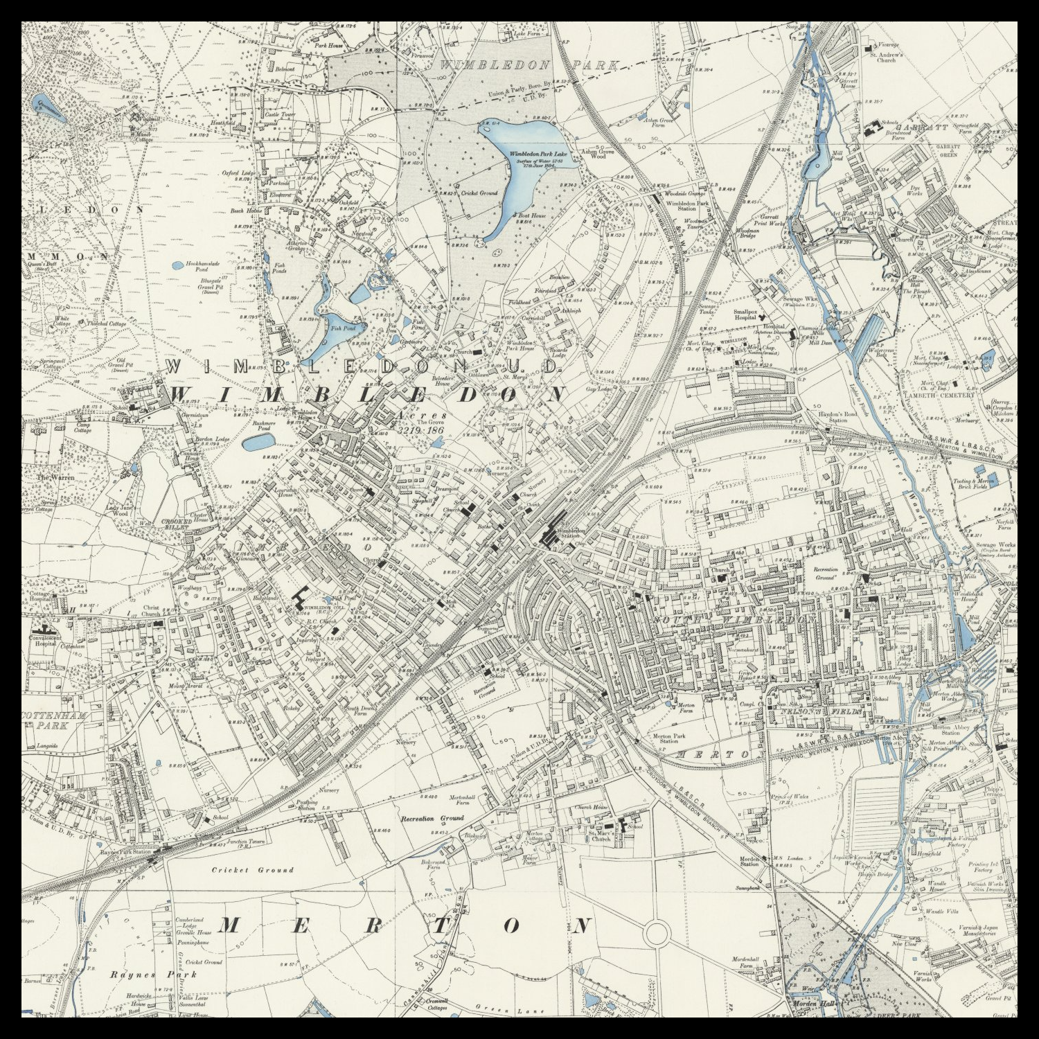 Personalised Old Map of Wimbledon – The Unique Maps Co.