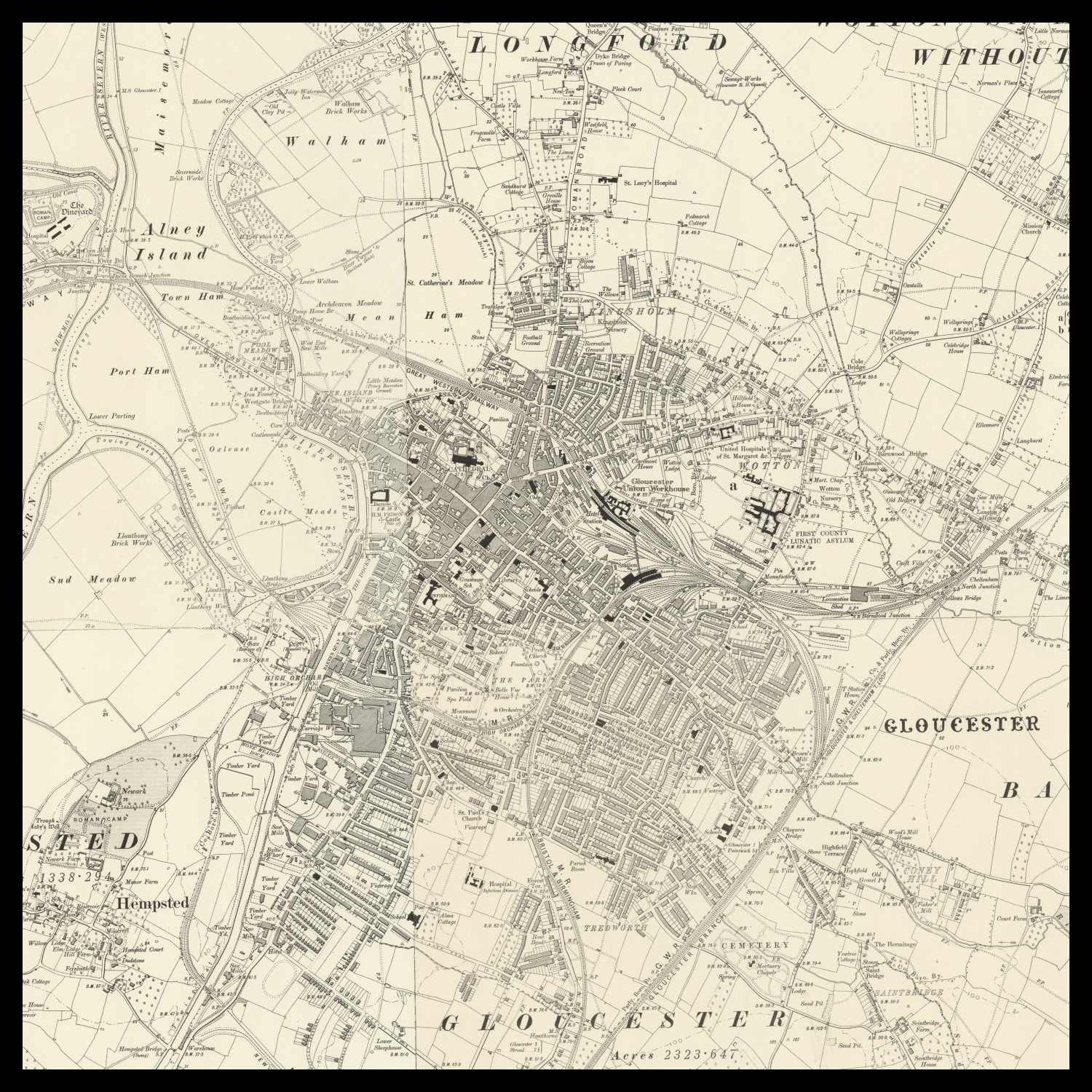 Personalised Old Map of Gloucester – The Unique Maps Co.