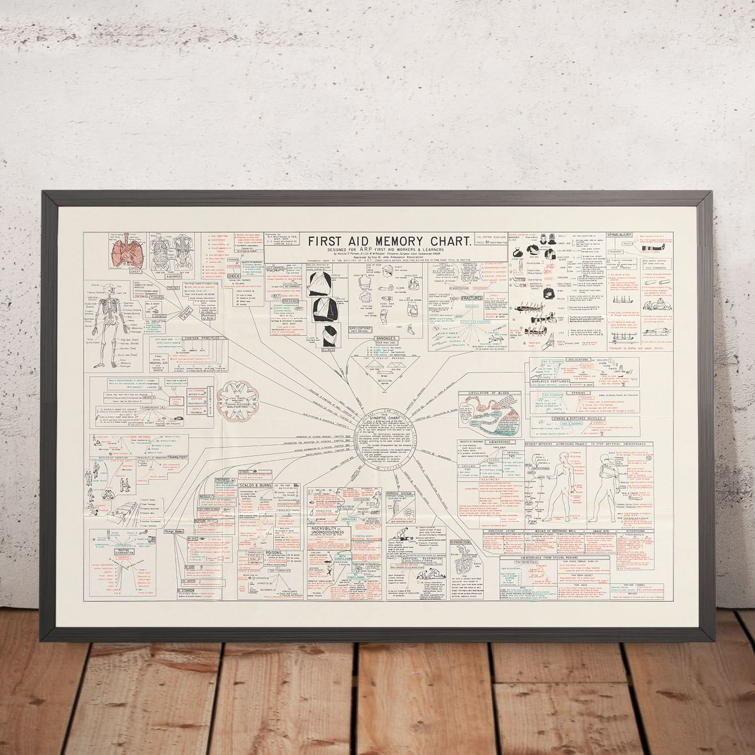 Doctor's Office Poster: First Aid Memory Chart by Harold Palmer, 1939 ...