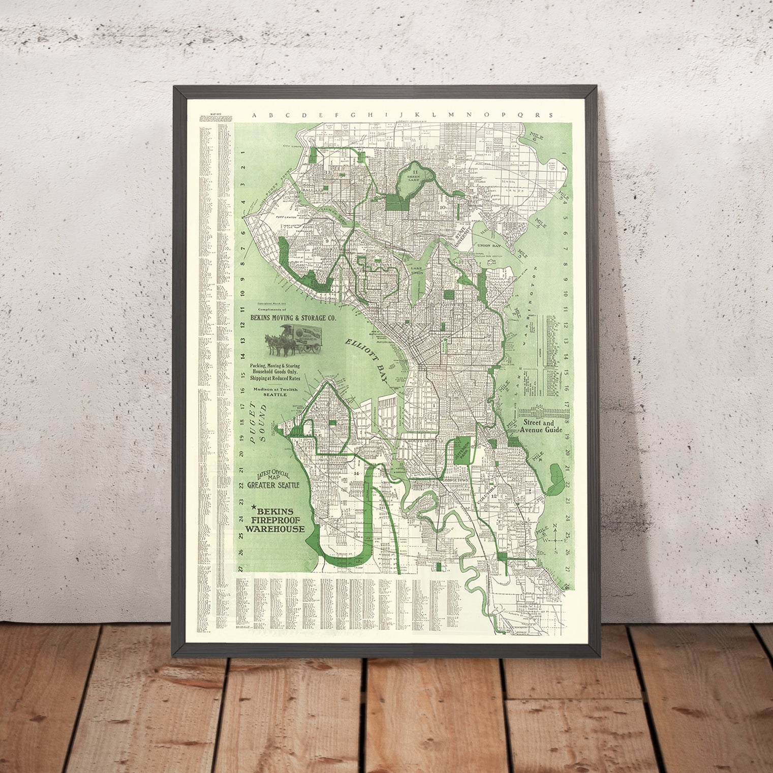 Old Map of Seattle, 1913: Pike Place Market, University of Washington ...