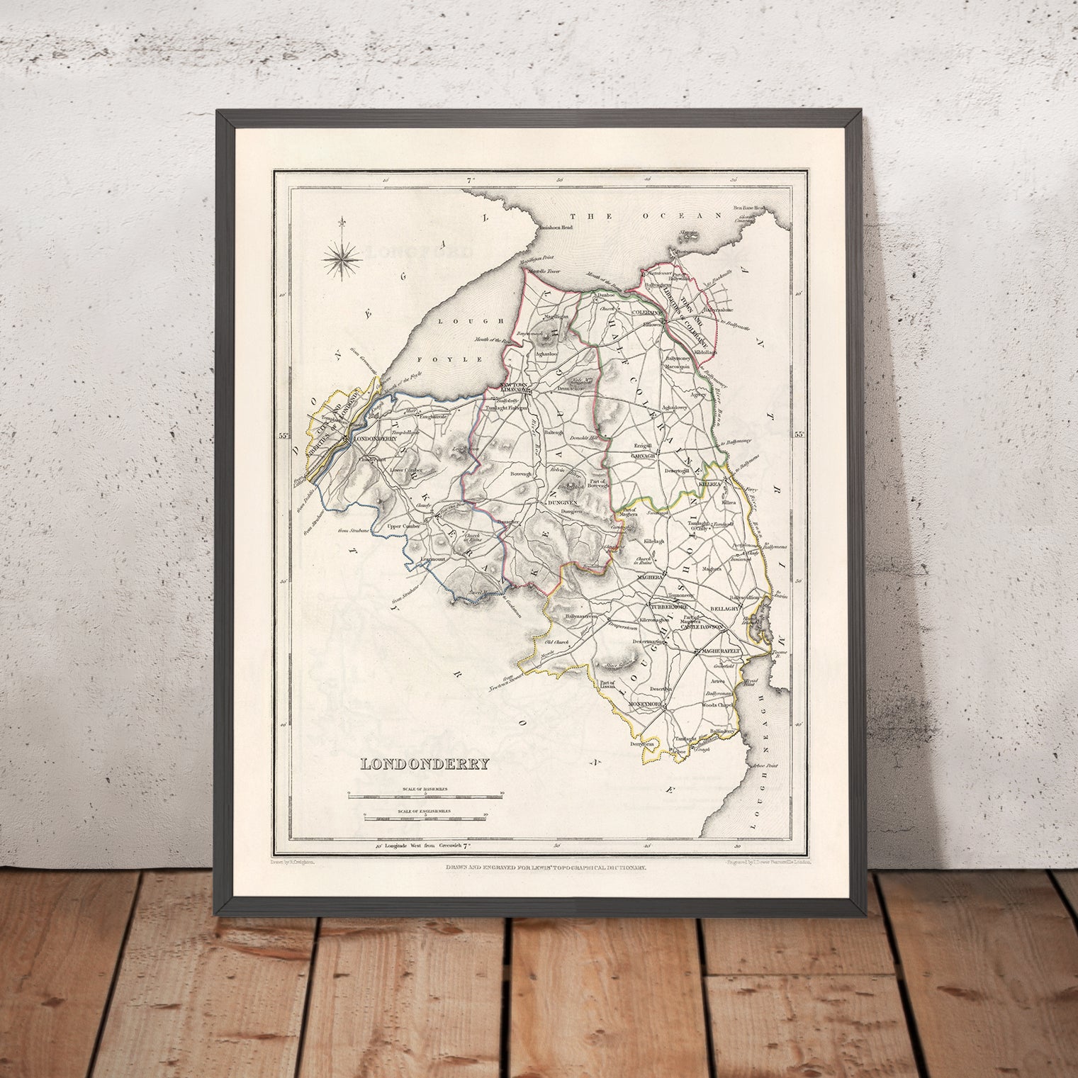 Old Map of County Londonderry by Samuel Lewis, 1844: Coleraine ...