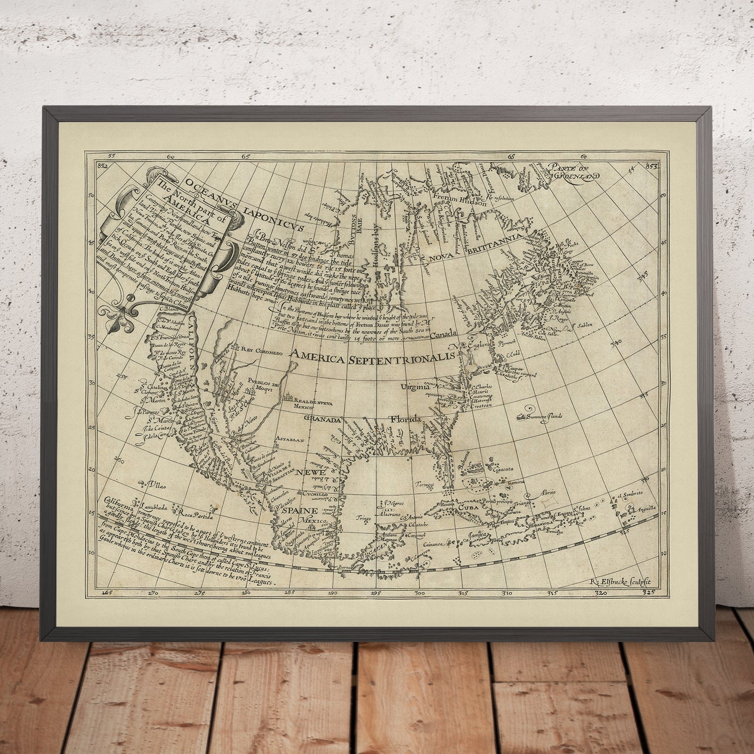 Rare Old Map of North America by Briggs, 1625: Cape Cod, Hudson Bay, J ...