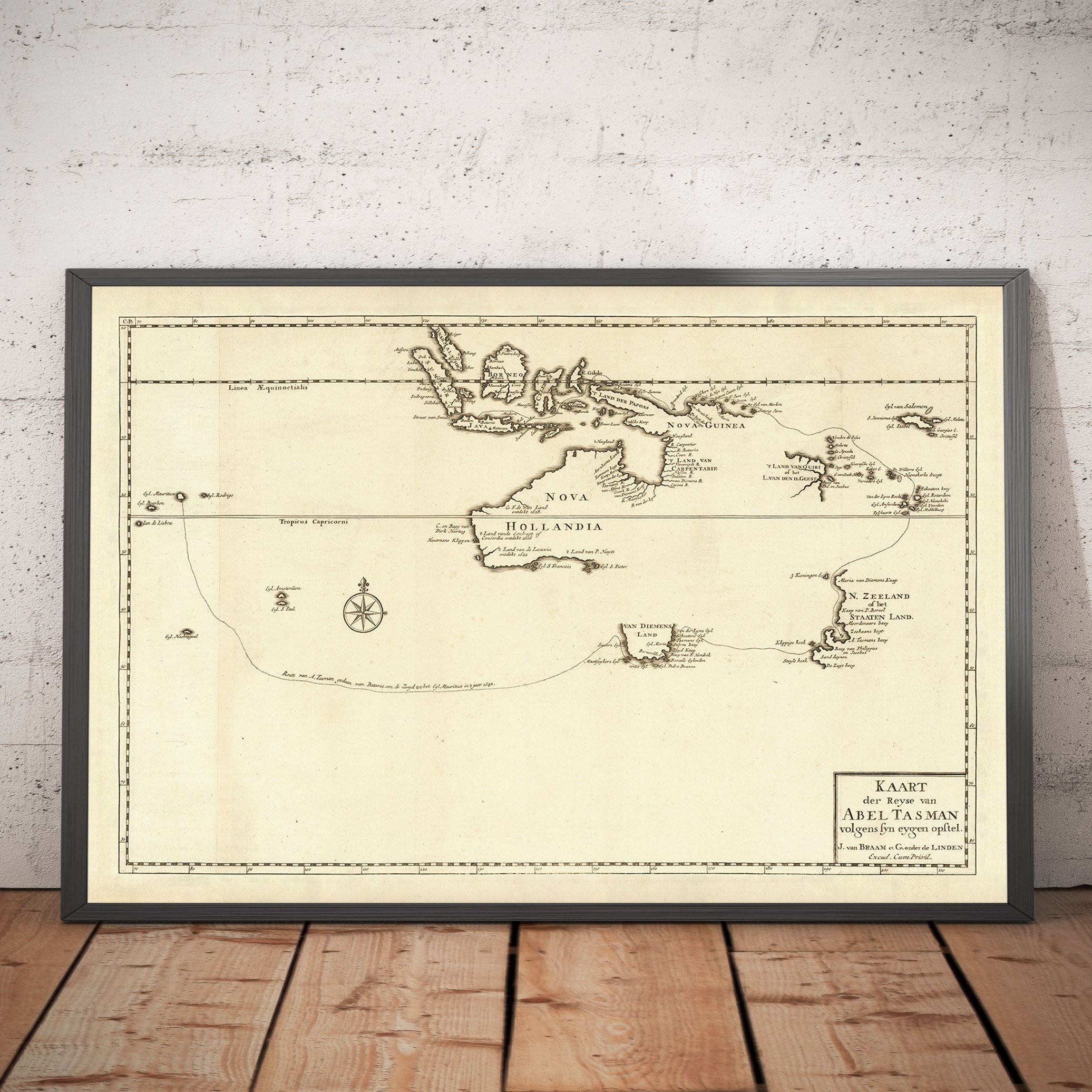 Antiguo mapa histórico de Nueva Holanda en 1726 por Francois Valentijn ...