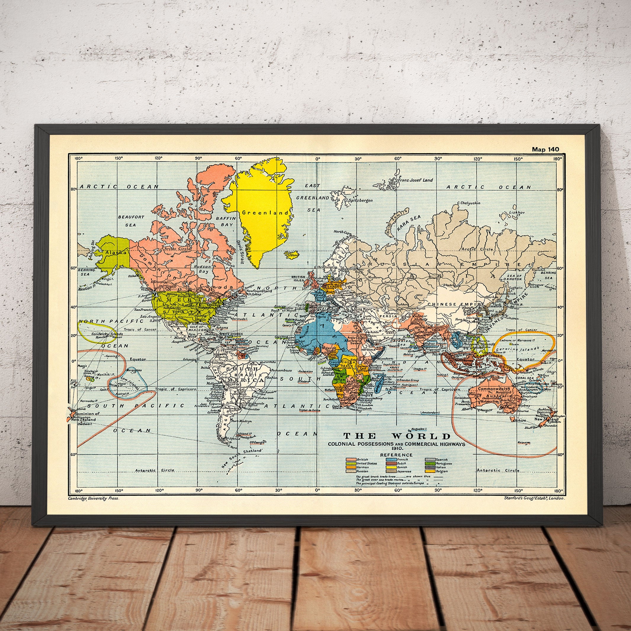 Old Colonial World Map, 1912 by Cambridge Publishing - British Empire ...