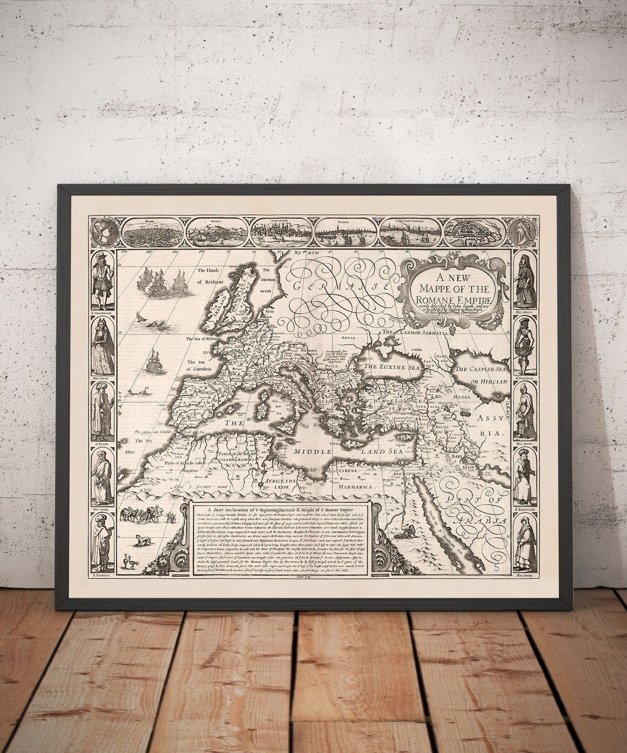 Old Roman Empire Map, 1676 by John Speed - Mediterranean, Byzantine, M ...