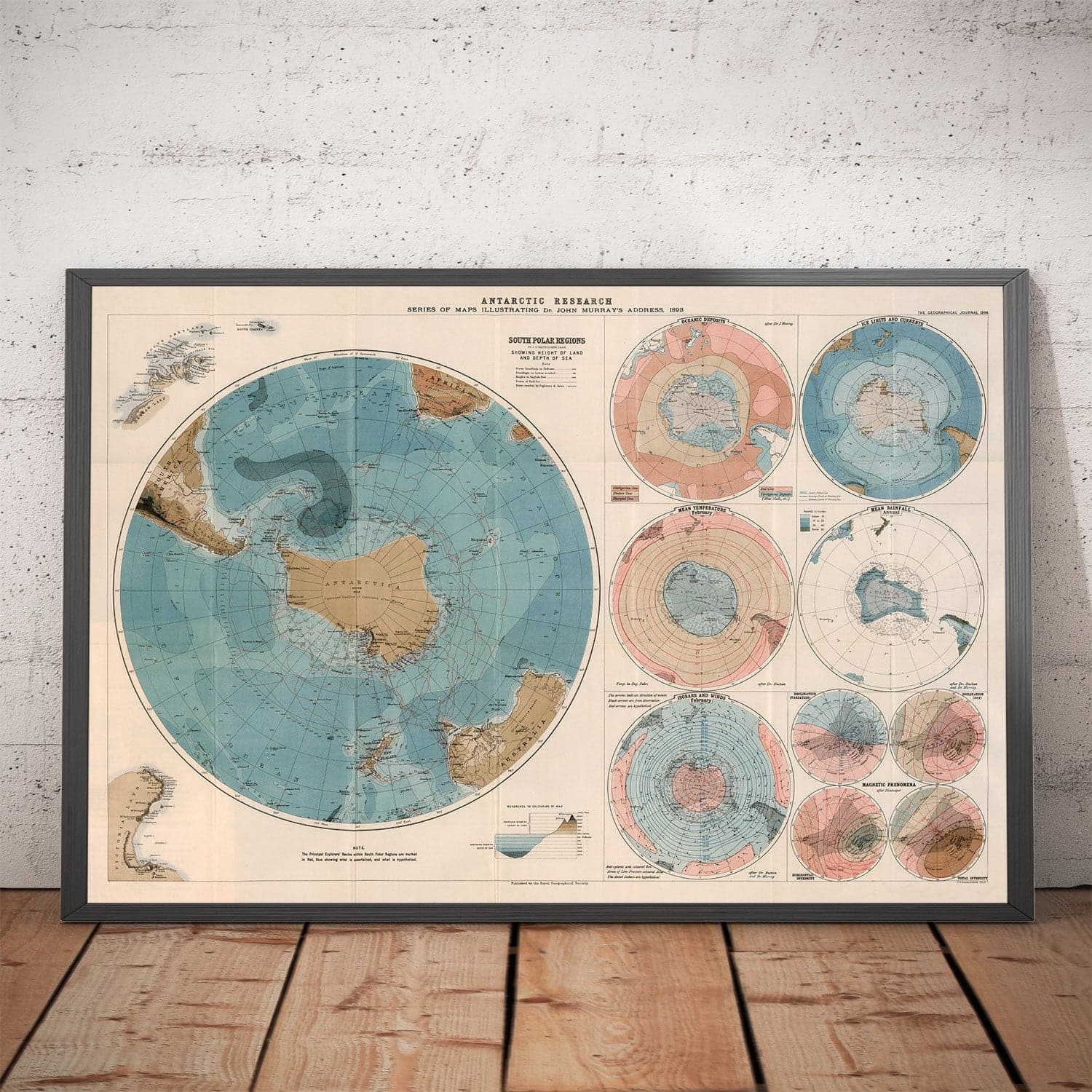 Antiguo mapa de investigación de la Antártida, 1894 - Atlas geográfico ...