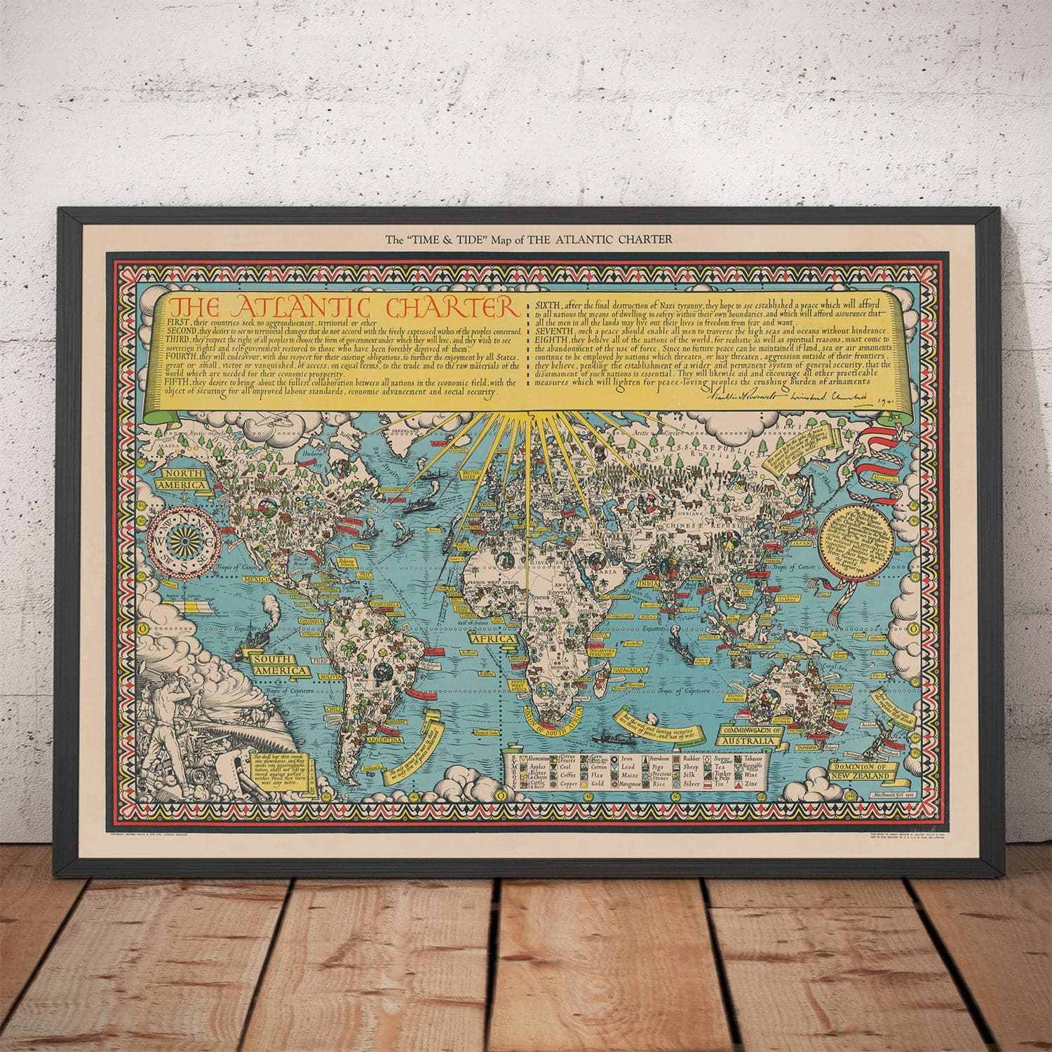 The Atlantic Charter by Max Gill, 1942 - World War 2 United Nations Wa ...
